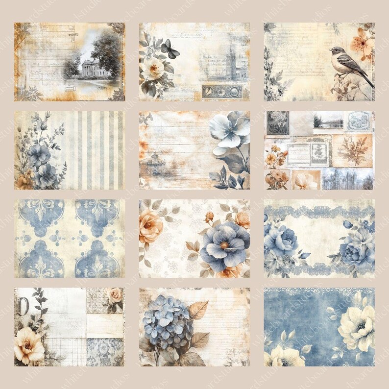 Vintage Timeless Filler Pages Add on Kit Scrapbook Junk Journal Wall ...