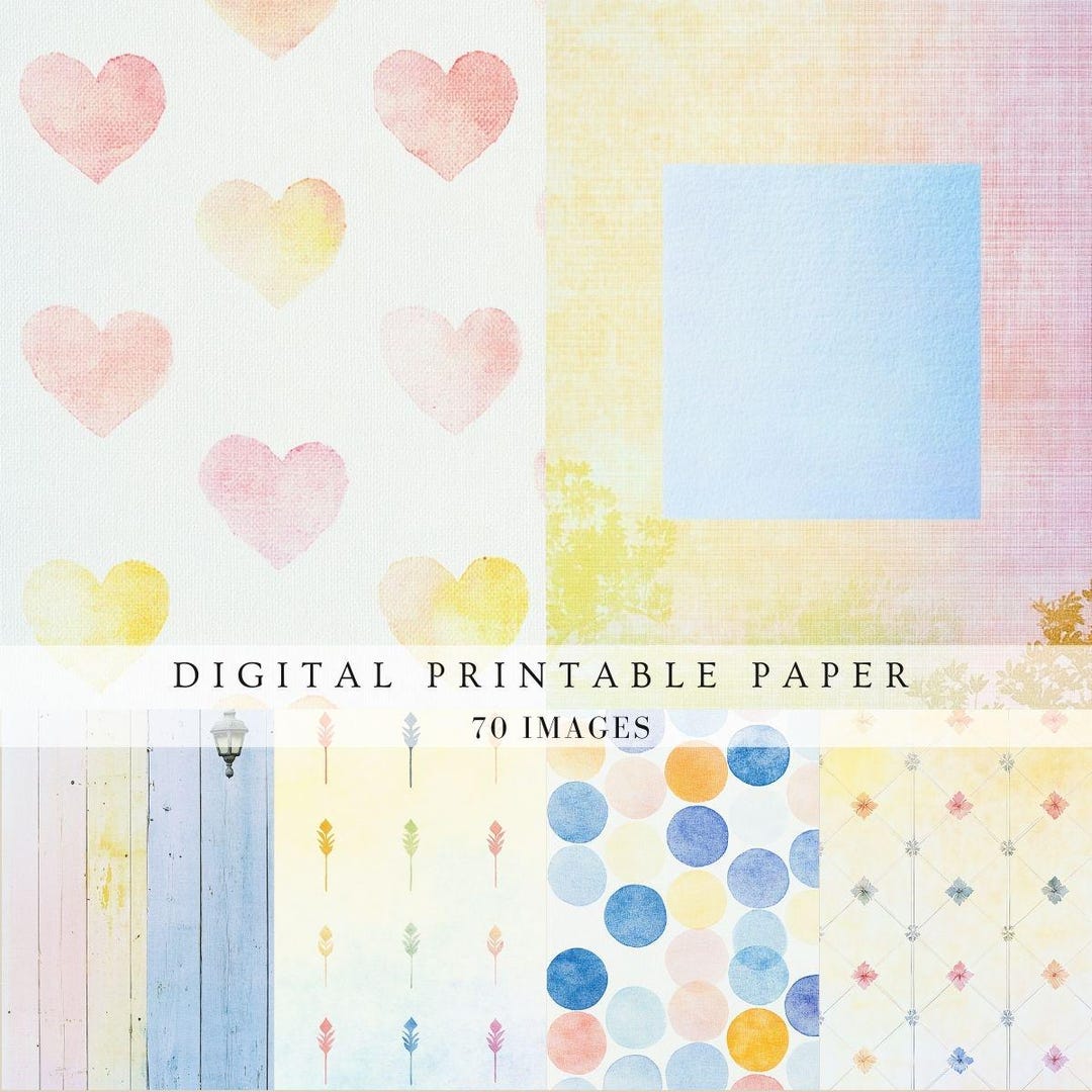 Faded Retro Filler Junk Journal Scrapbook Paper, Stripes, Stamps ...