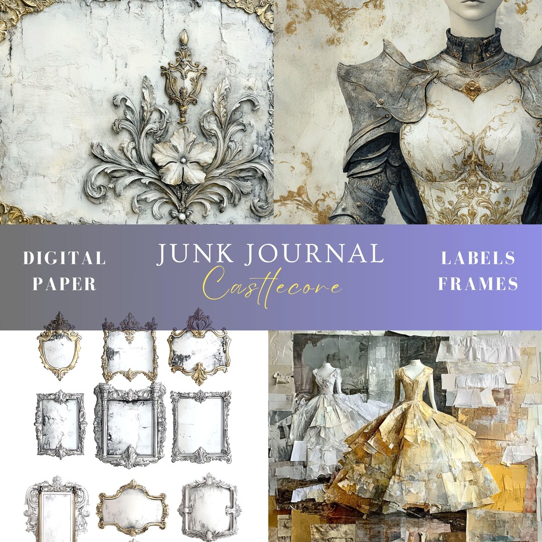 Medieval Armor Junk Journal Paper Pages, Fantasy Castlecore Mixed ...