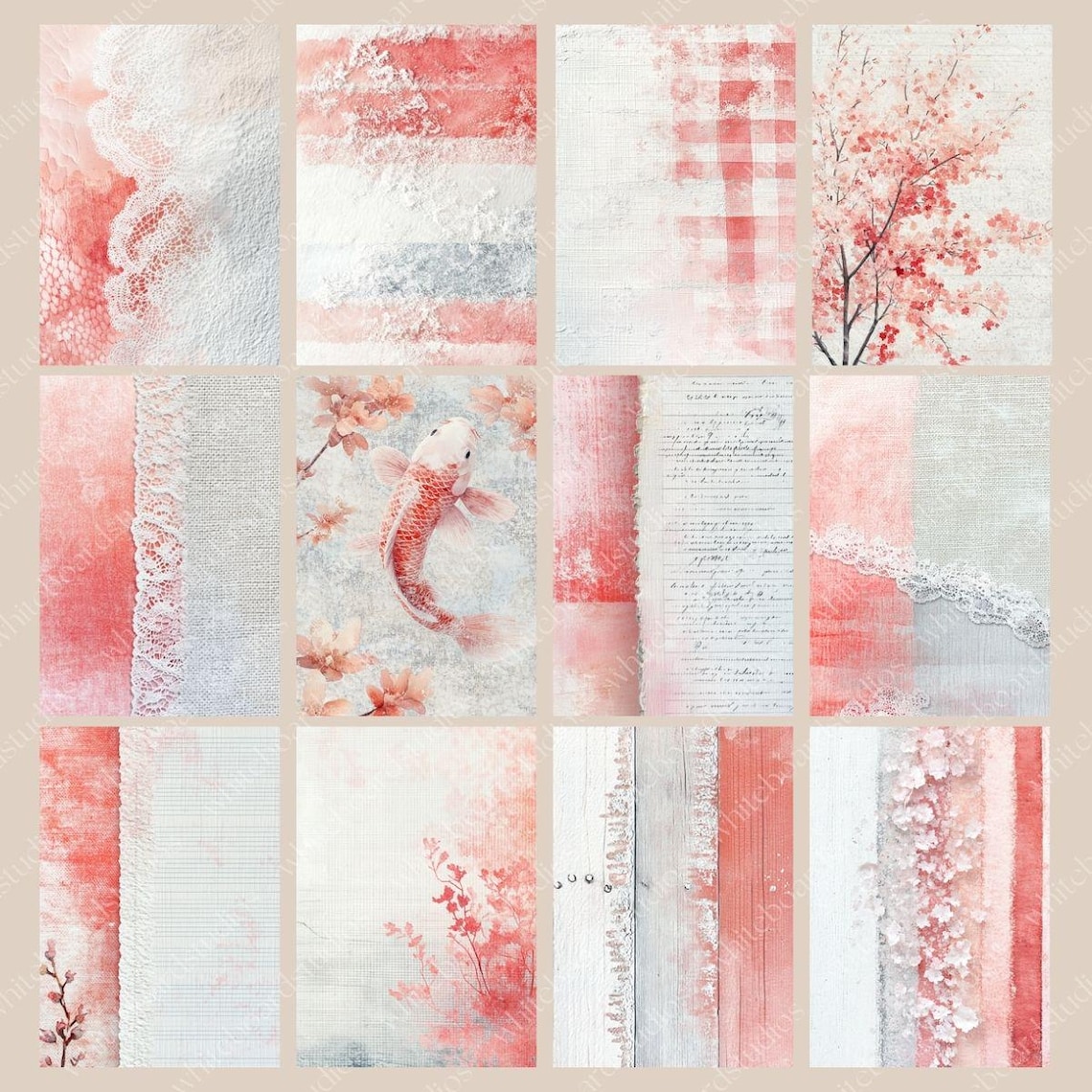 Junk Journal Filler, Sakura, Cherry Blossom Art, Ephemera, Vintage ...