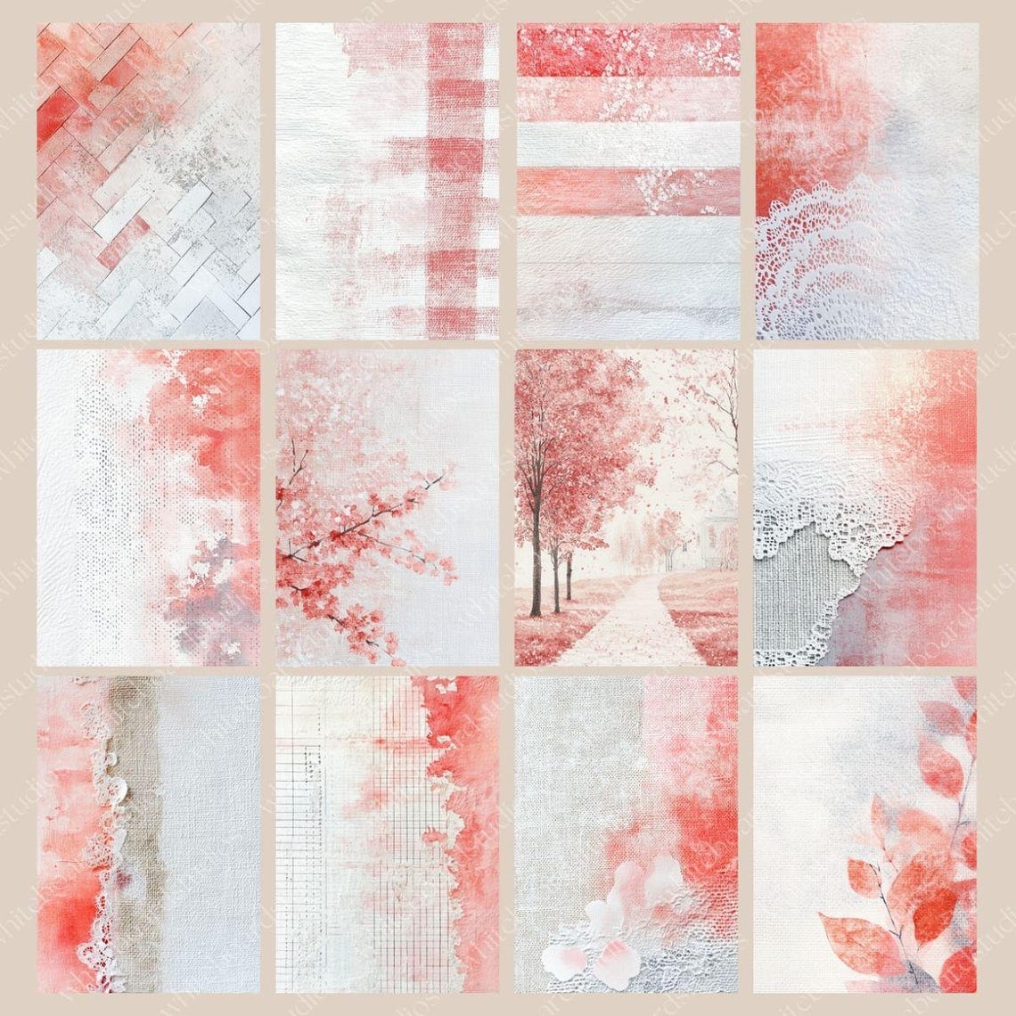Junk Journal Filler, Sakura, Cherry Blossom Art, Ephemera, Vintage ...