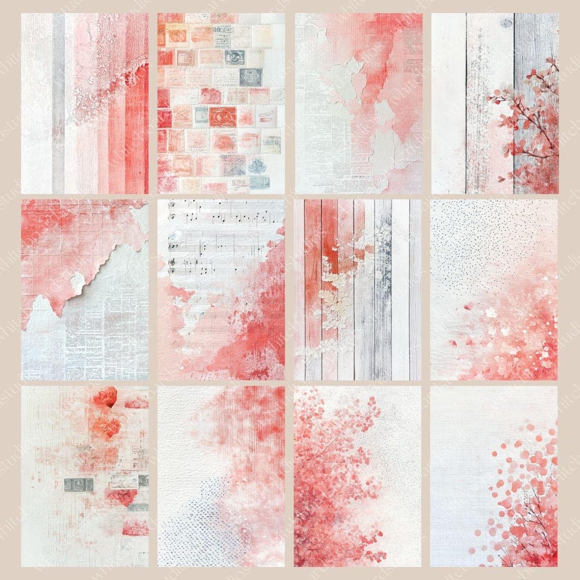 Junk Journal Filler, Sakura, Cherry Blossom Art, Ephemera, Vintage ...