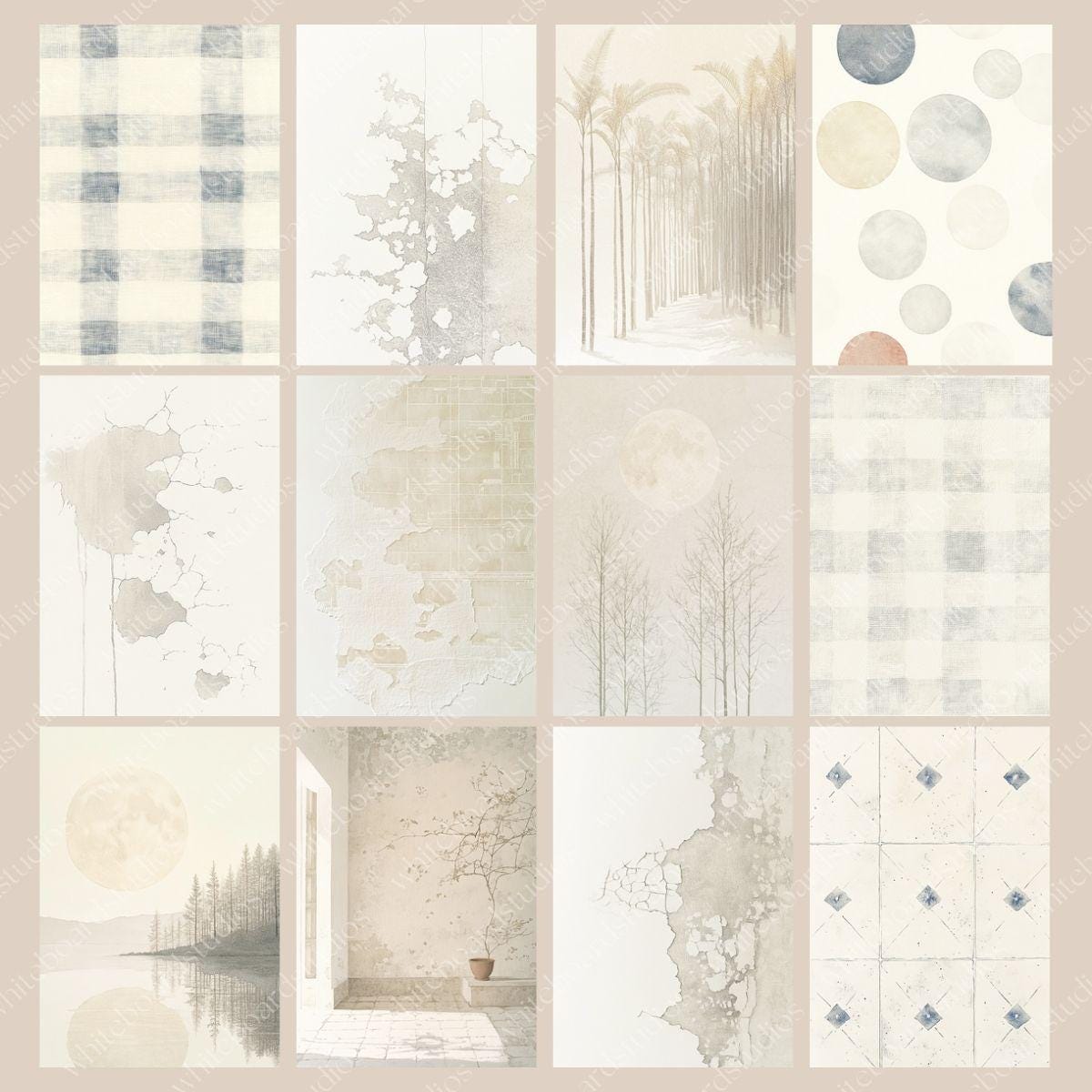 Minimalistic White Beige Junk Journal Filler Pages, Minimalist Chic ...