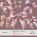 Watercolor Pink Coquette Ribbon Bow Clipart, French Toile De Jouy ...