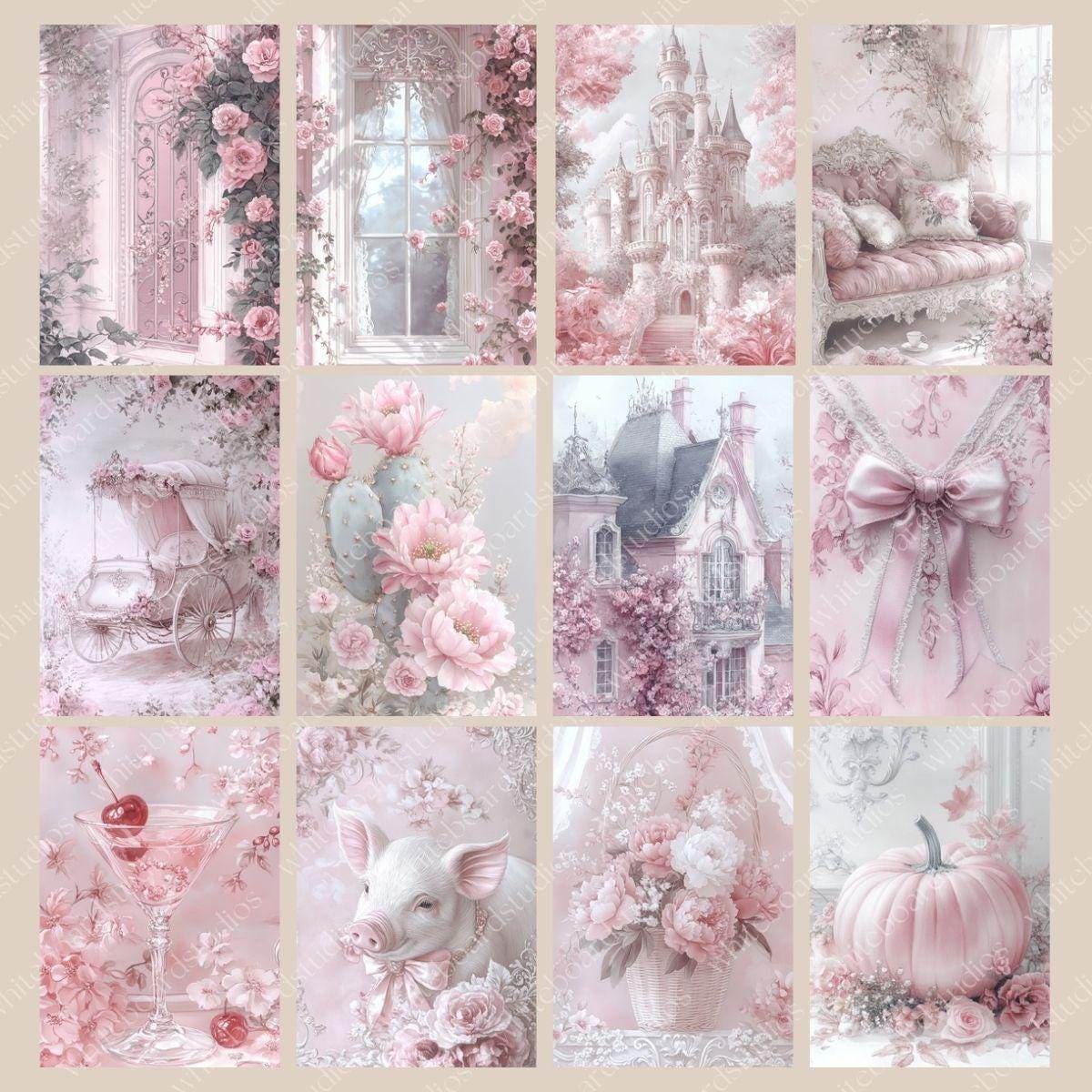 Princess Pink Scrapbook and Junk Journal, Retro Enchanted Magical ...
