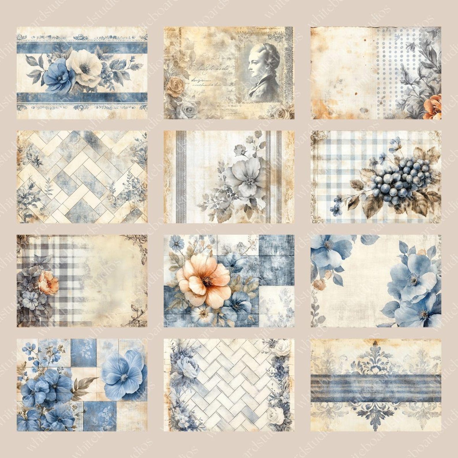 Vintage Timeless Filler Pages Add on Kit Scrapbook Junk Journal Wall ...