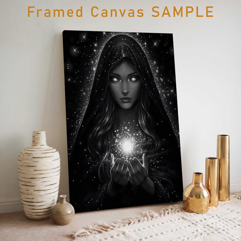 Nyx Wall Art, Greek Goddess of the Night Sky, Nyx Canvas, Mythology ...