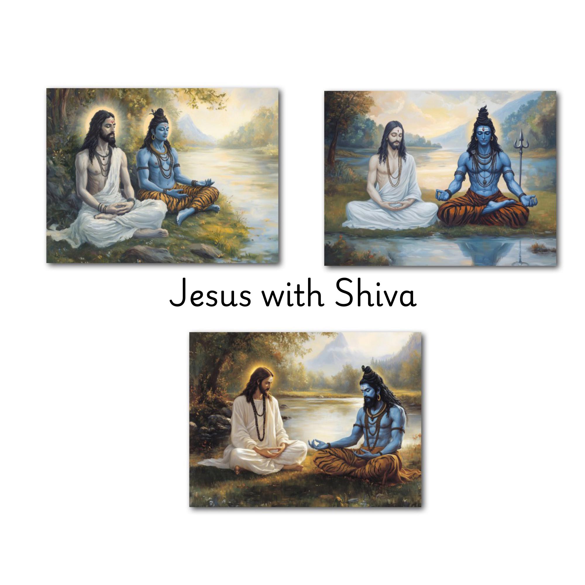 12 Jesus With Hindu Gods Paintings Digital Pack Vol 1, Jesus With ...