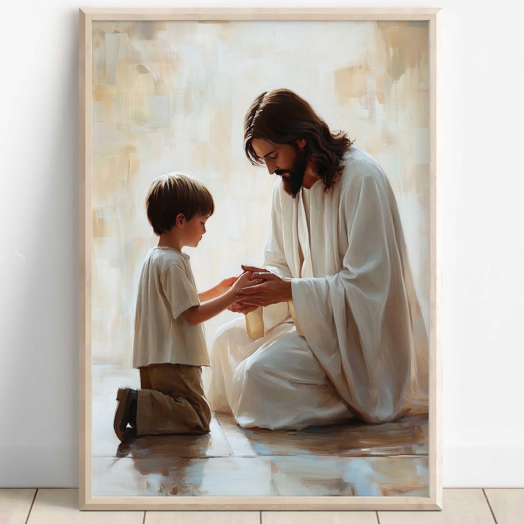 Christian Art, Jesus and Boy, Jesus and Children, Bible Art, Modern ...