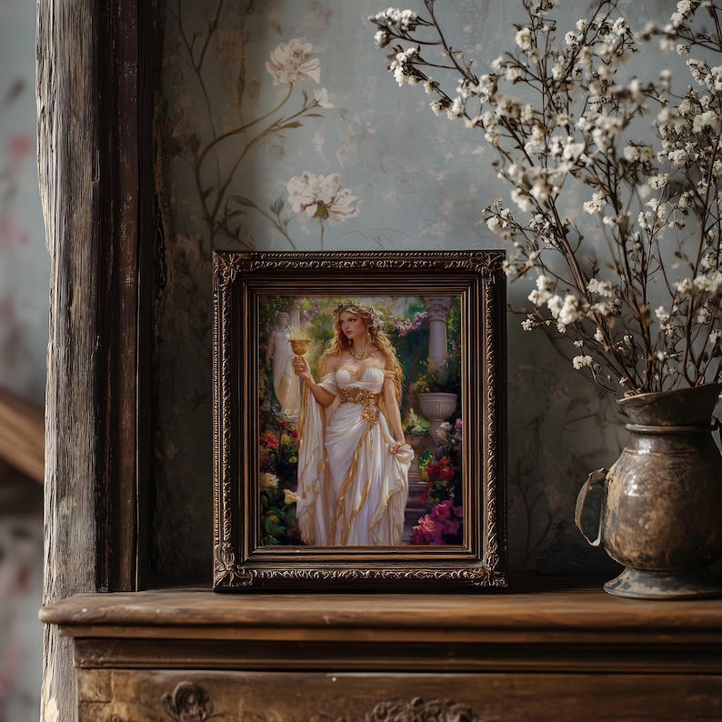 Hebe Wall Art, Greek Goddess of Youth Print, Divine Feminine Artwork ...
