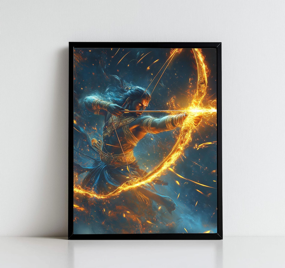 Ram Art, Lord Rama, Hindu God Wall Art, Ram, Rama, Indian God, Digital ...