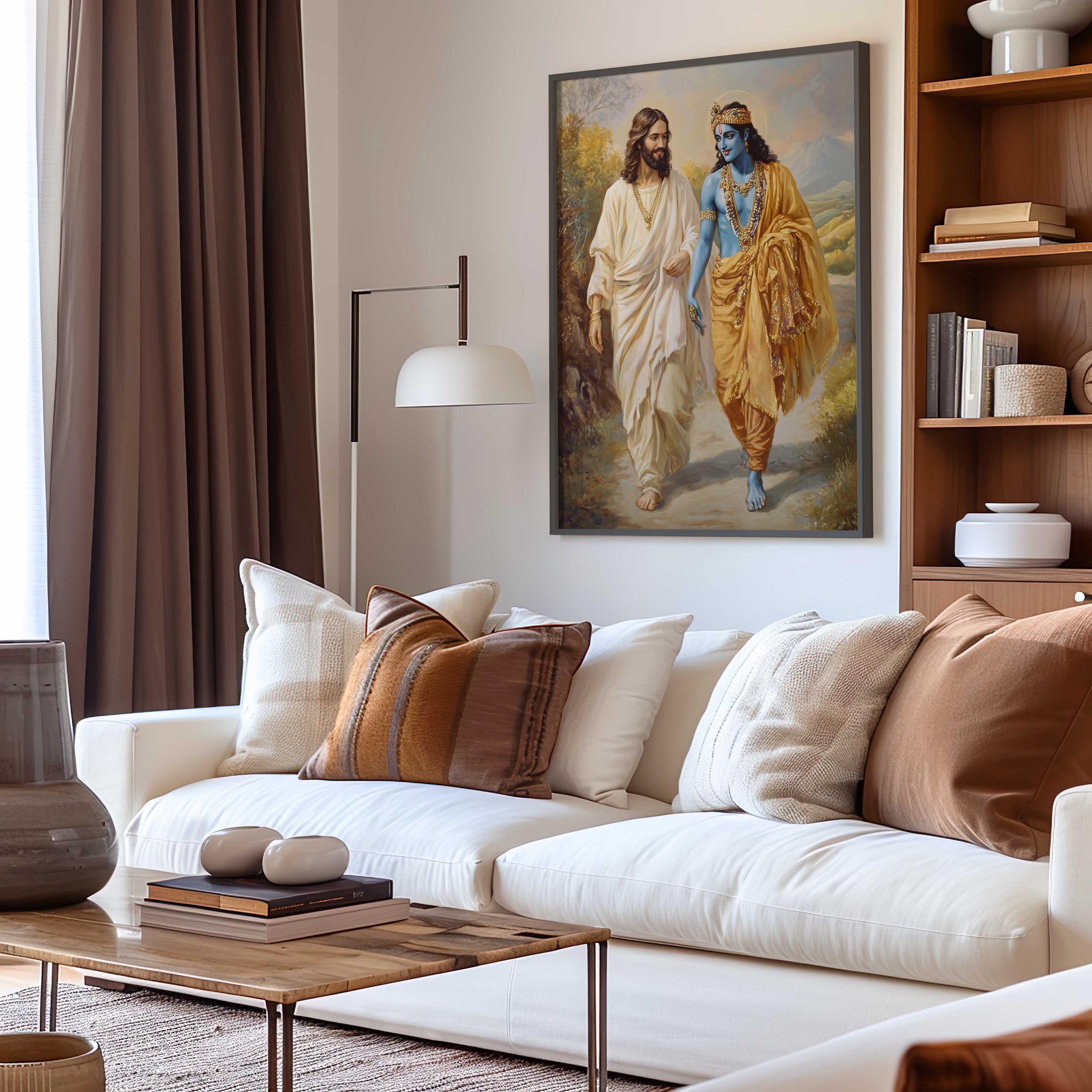 Lord Krishna Meets With Jesus Christ, Jesus Walking Along With Krishna ...