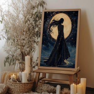 Nyx Wall Art, Greek Goddess of the Night Sky, Nyx Canvas, Mythology ...