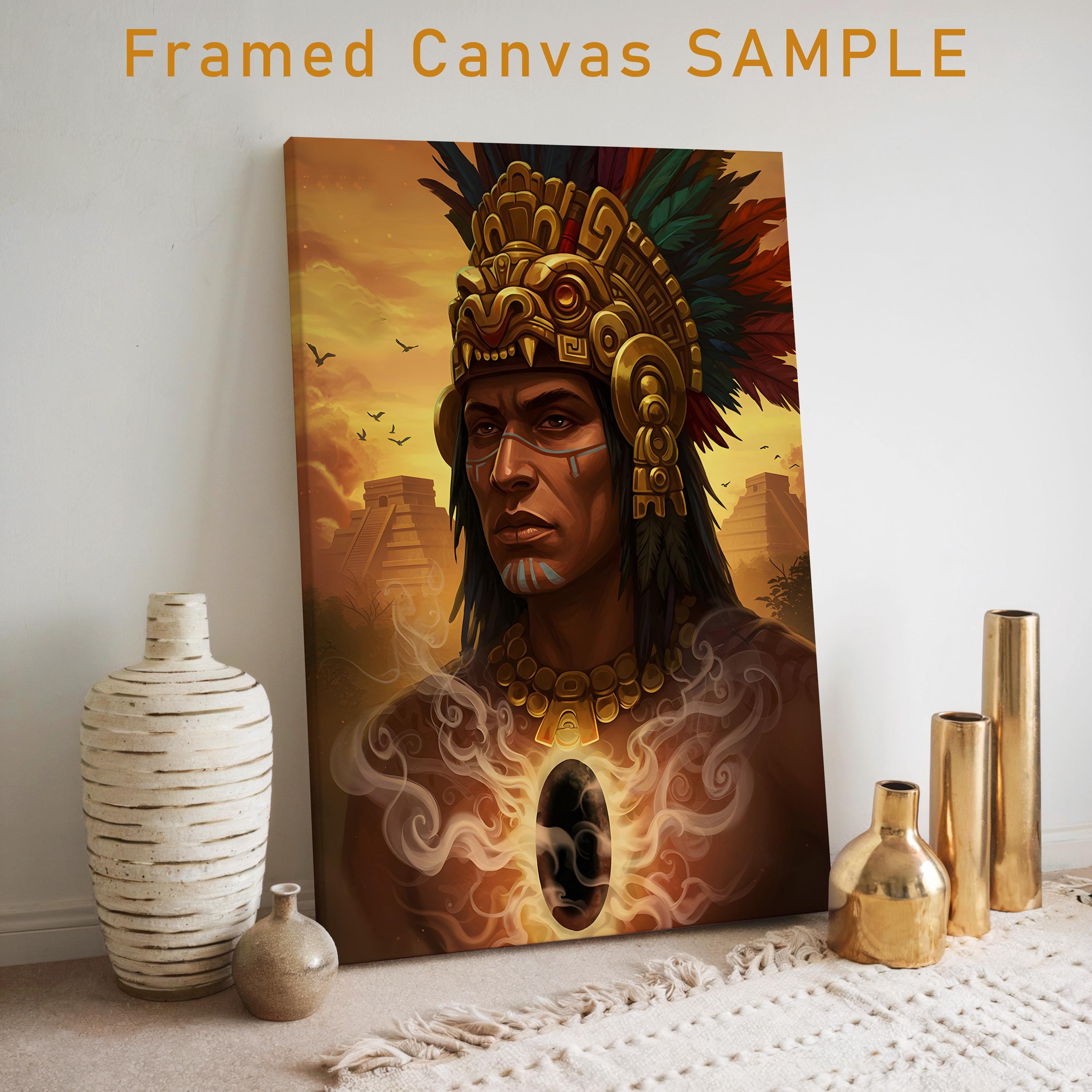 Aztec Wall Art, Tezcatlipoca Art, Aztec God of Night Decor, Aztec ...
