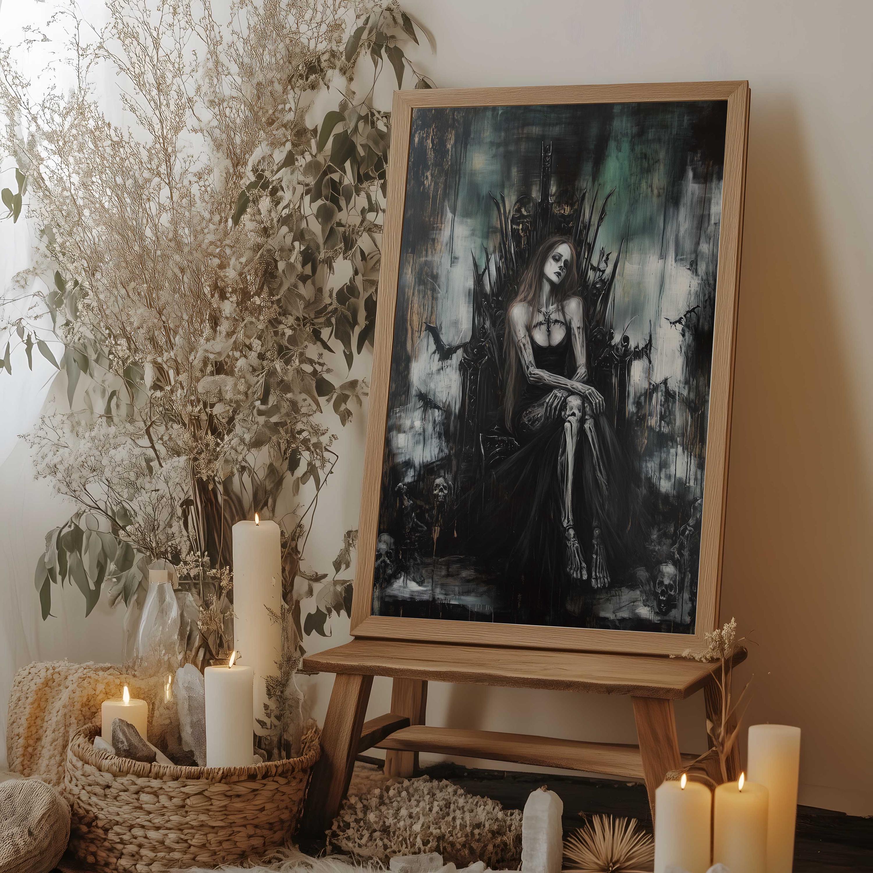 Hel Wall Art, Norse Mythology Decor, Viking Goddess Artwork, Goddess of ...