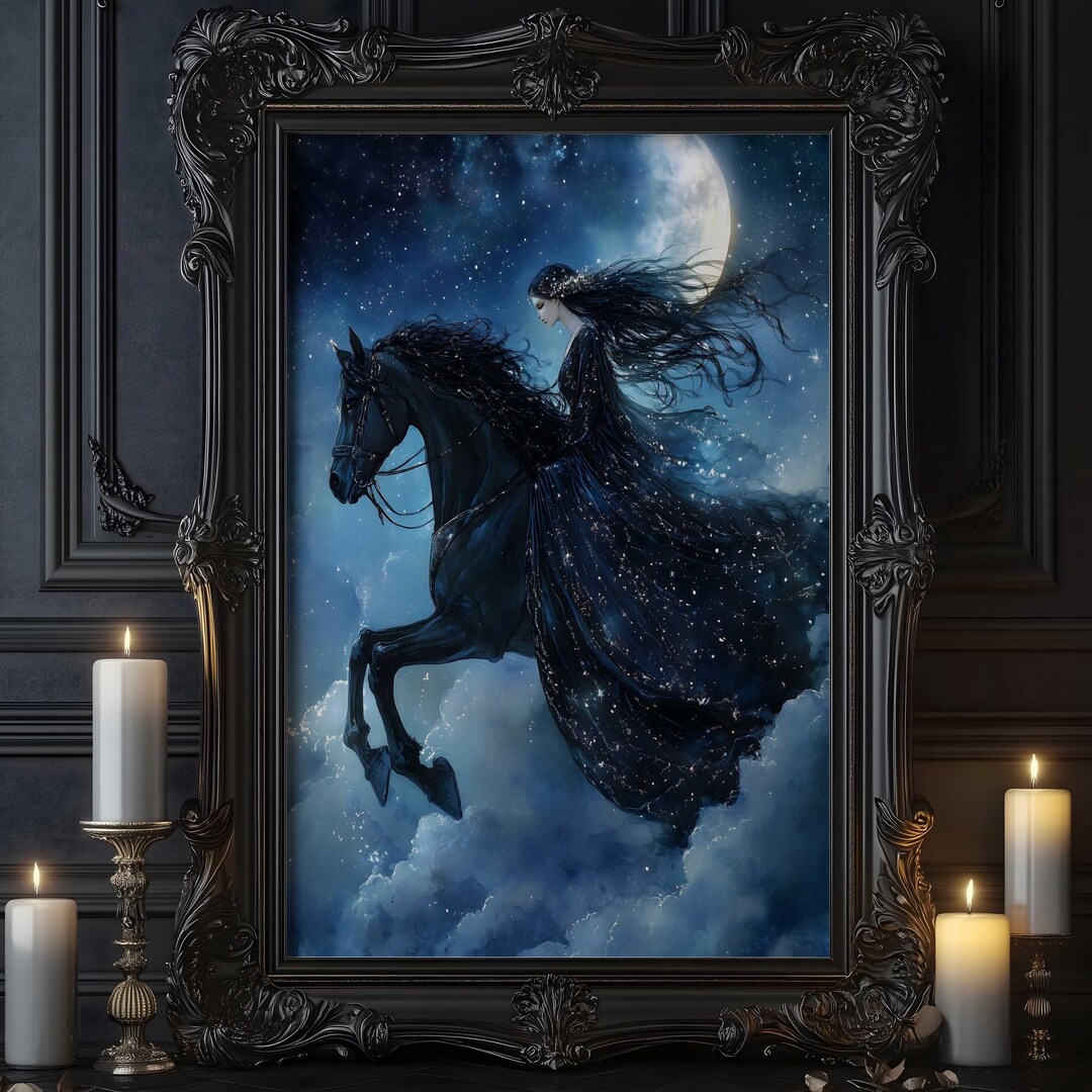 Nyx Wall Art, Greek Goddess of the Night Sky, Nyx Canvas, Mythology ...