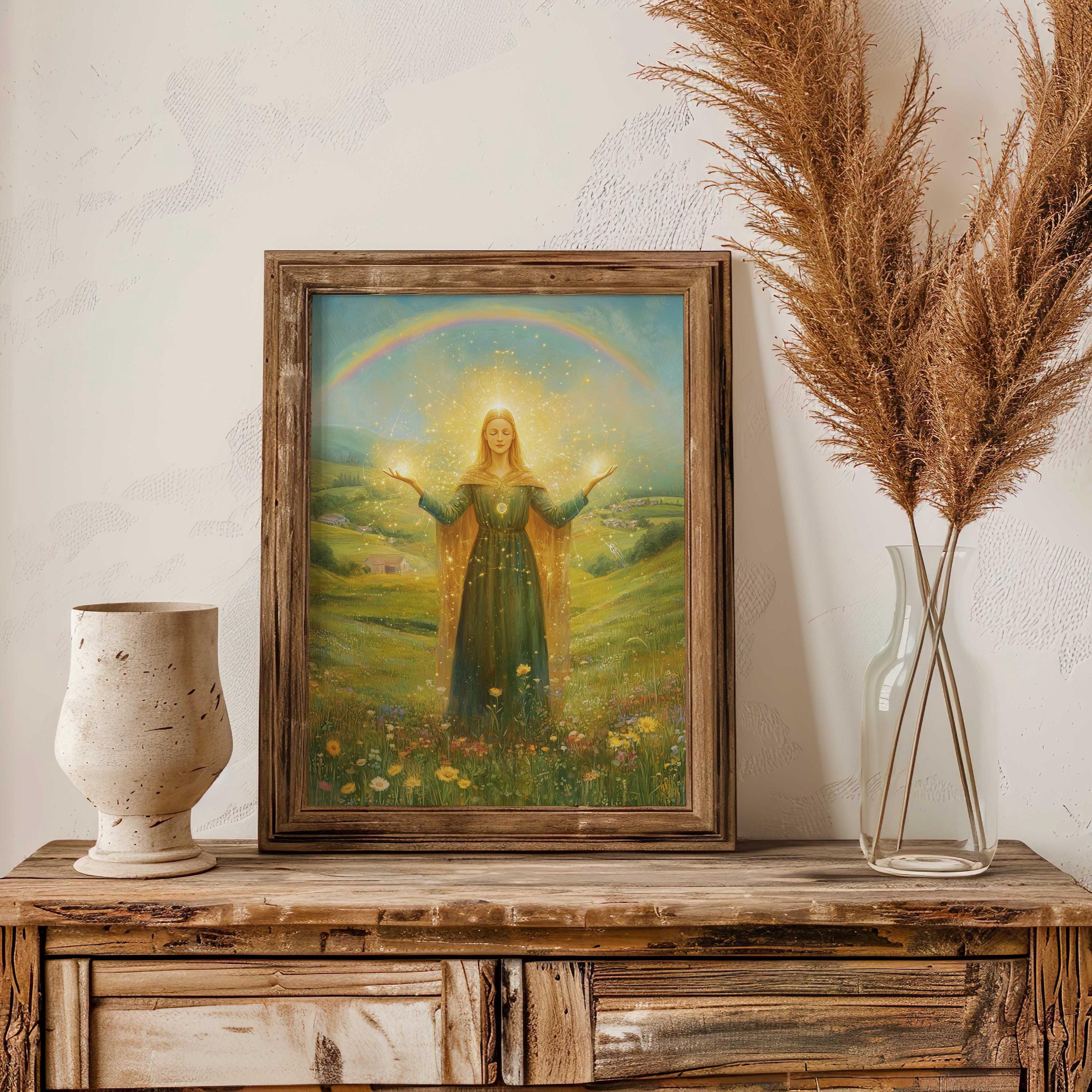 Brigid Celtic Goddess Wall Art, Irish Mythology Print, Goddess of Fire ...