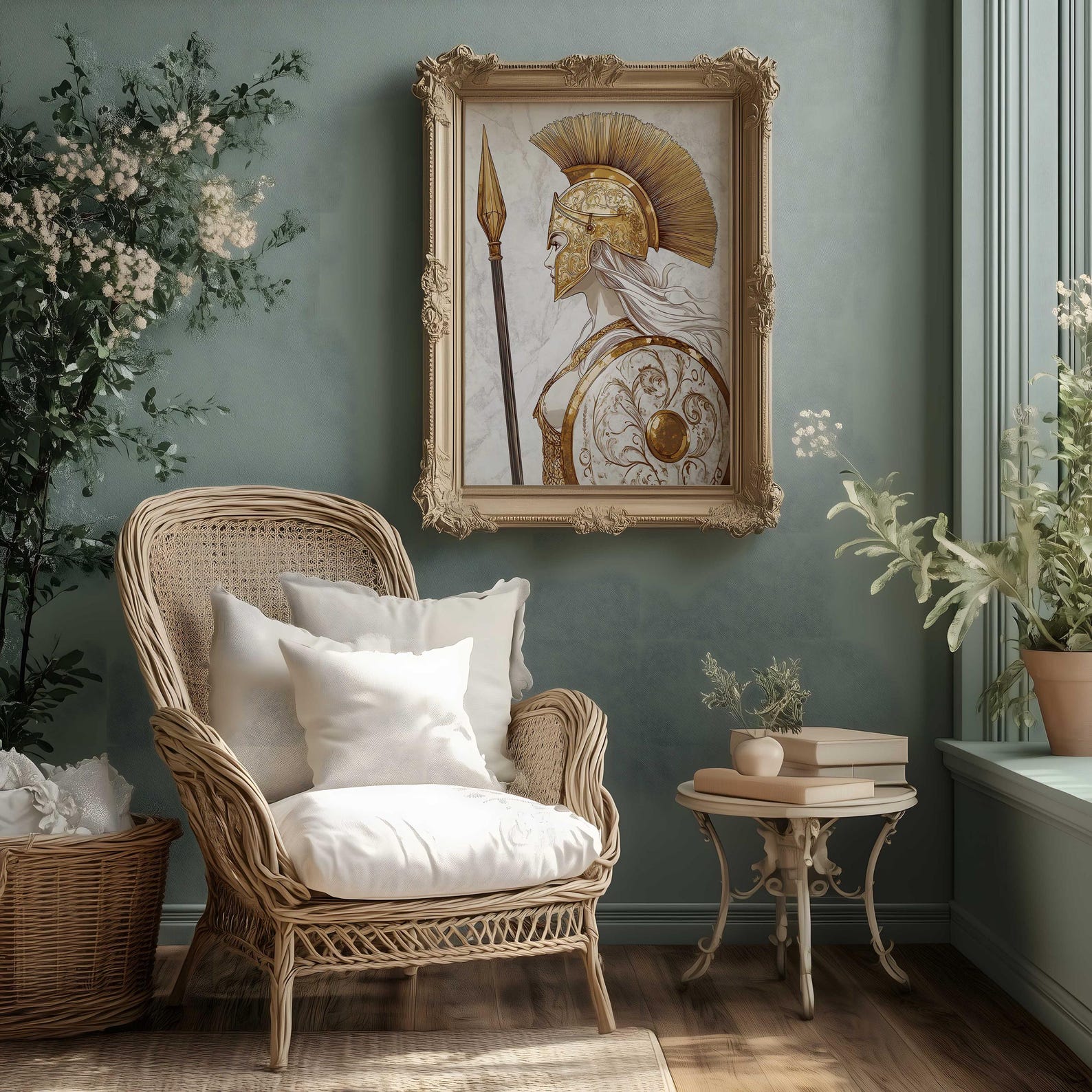 Athena Wall Art, Goddess Athena Canvas, Greek Goddess of the War, Greek ...