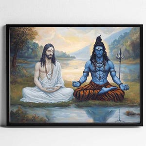 Lord Shiva Meditating With Jesus Christ, Jesus Meditating Along With ...