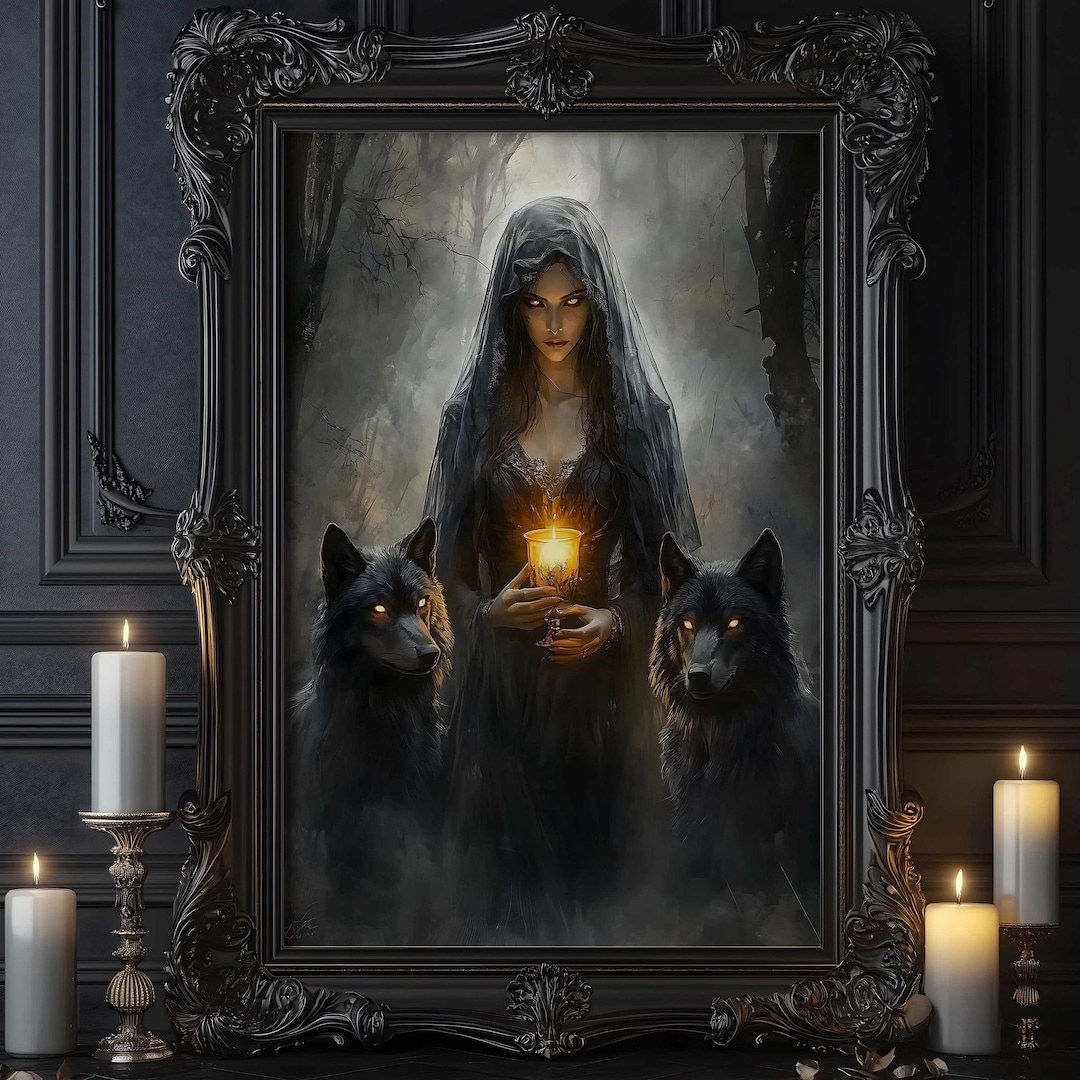Hecate Wall Art, Greek Goddess of Magic and Witchcraft, Art Nouveau ...