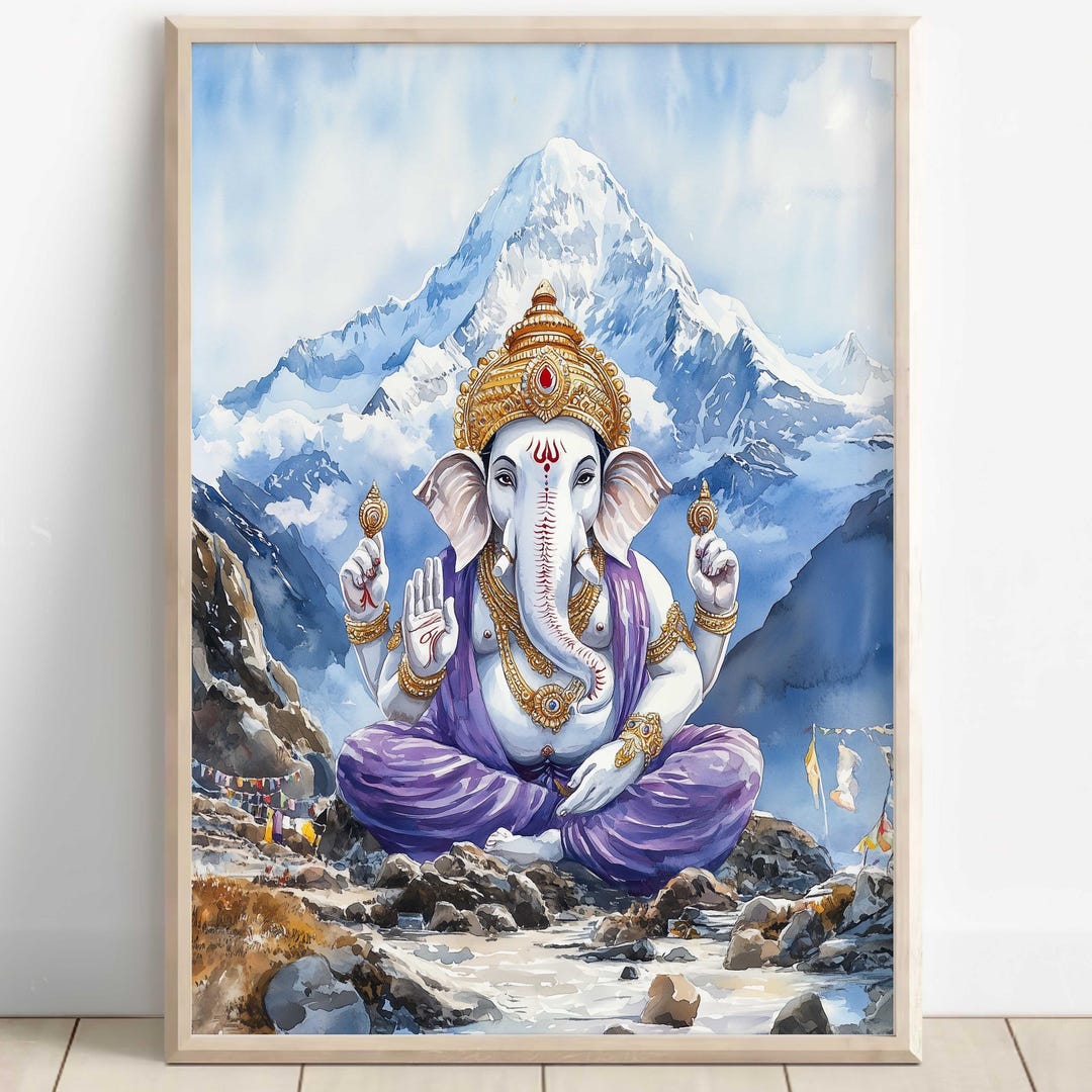 Ganesh at Mount Kailash, Lord Ganesh, Ganesha, Hindu God Wall Art ...