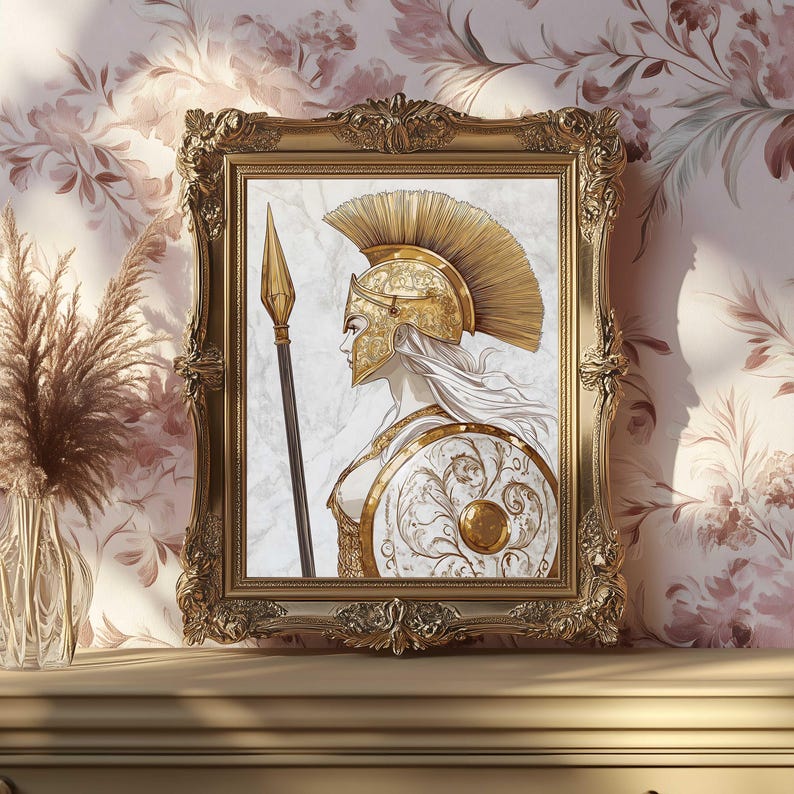 Athena Wall Art, Goddess Athena Canvas, Greek Goddess of the War, Greek ...