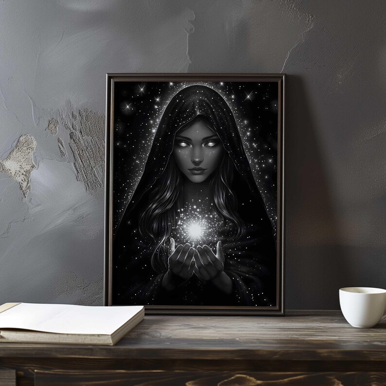 Nyx Wall Art, Greek Goddess of the Night Sky, Nyx Canvas, Mythology ...