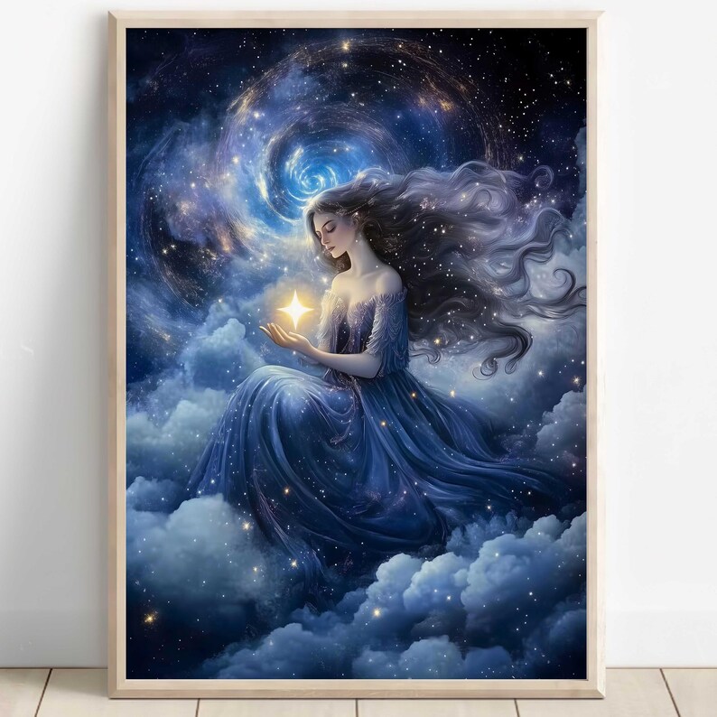 Asteria Wall Art, Greek Goddess of Stars, Art Nouveau Decor, Mythology ...