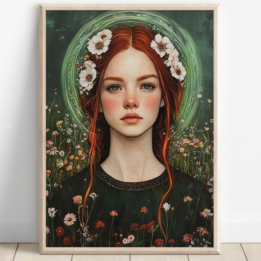 Brigid Celtic Goddess Wall Art, Irish Mythology Print, Goddess of Fire ...