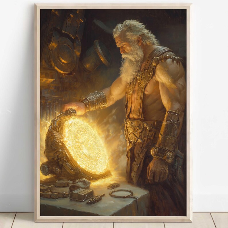 Hephaestus Wall Art, God of Fire, Blacksmithing, and Craftsmanship ...