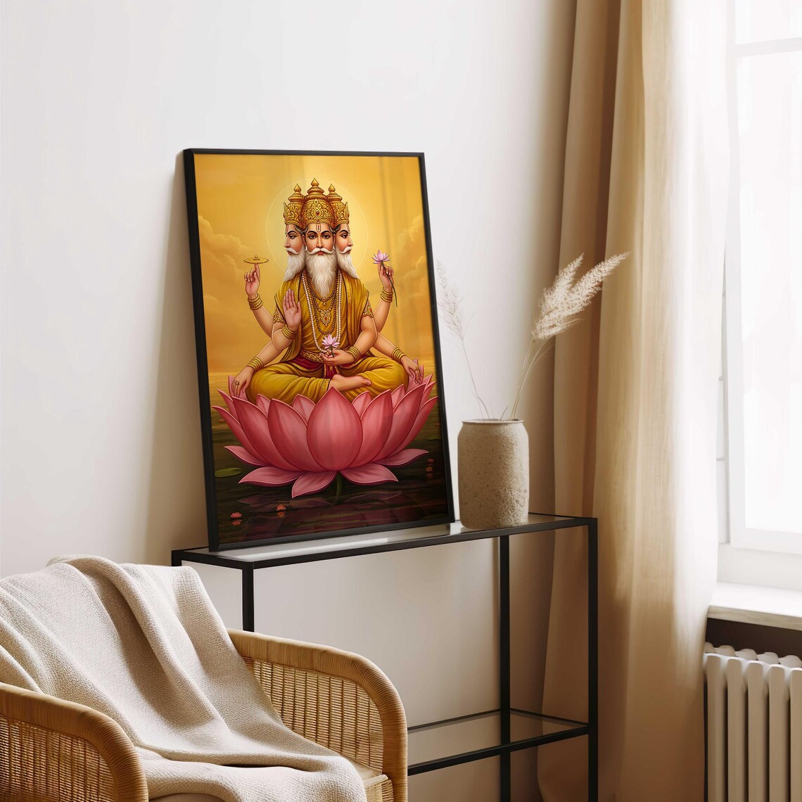 Brahma, Hindu God Wall Art, Hindu God Brahma, Indian God, Digital Print ...