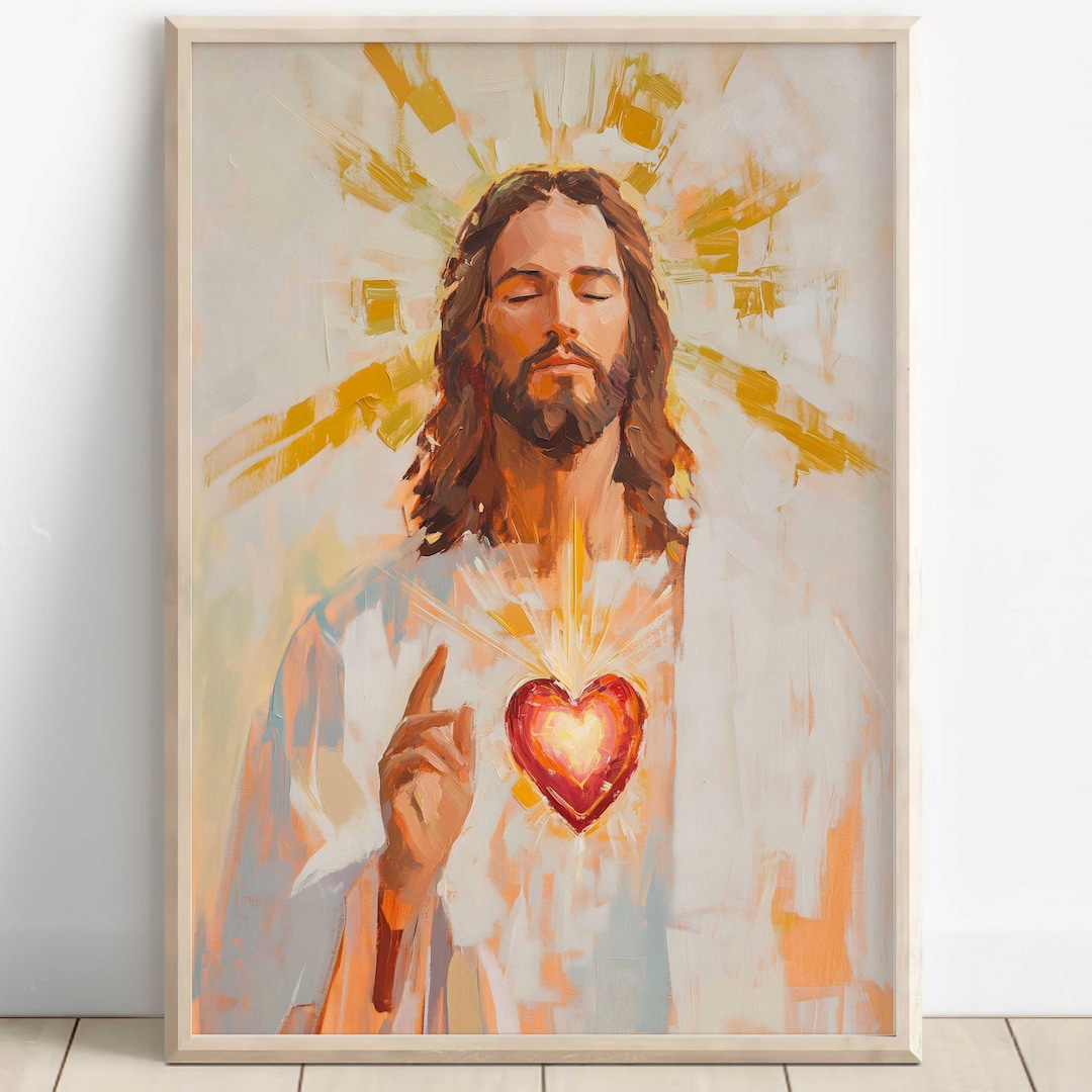 Christian Art, Sacred Heart of Jesus, Jesus Will Save You, Modern ...