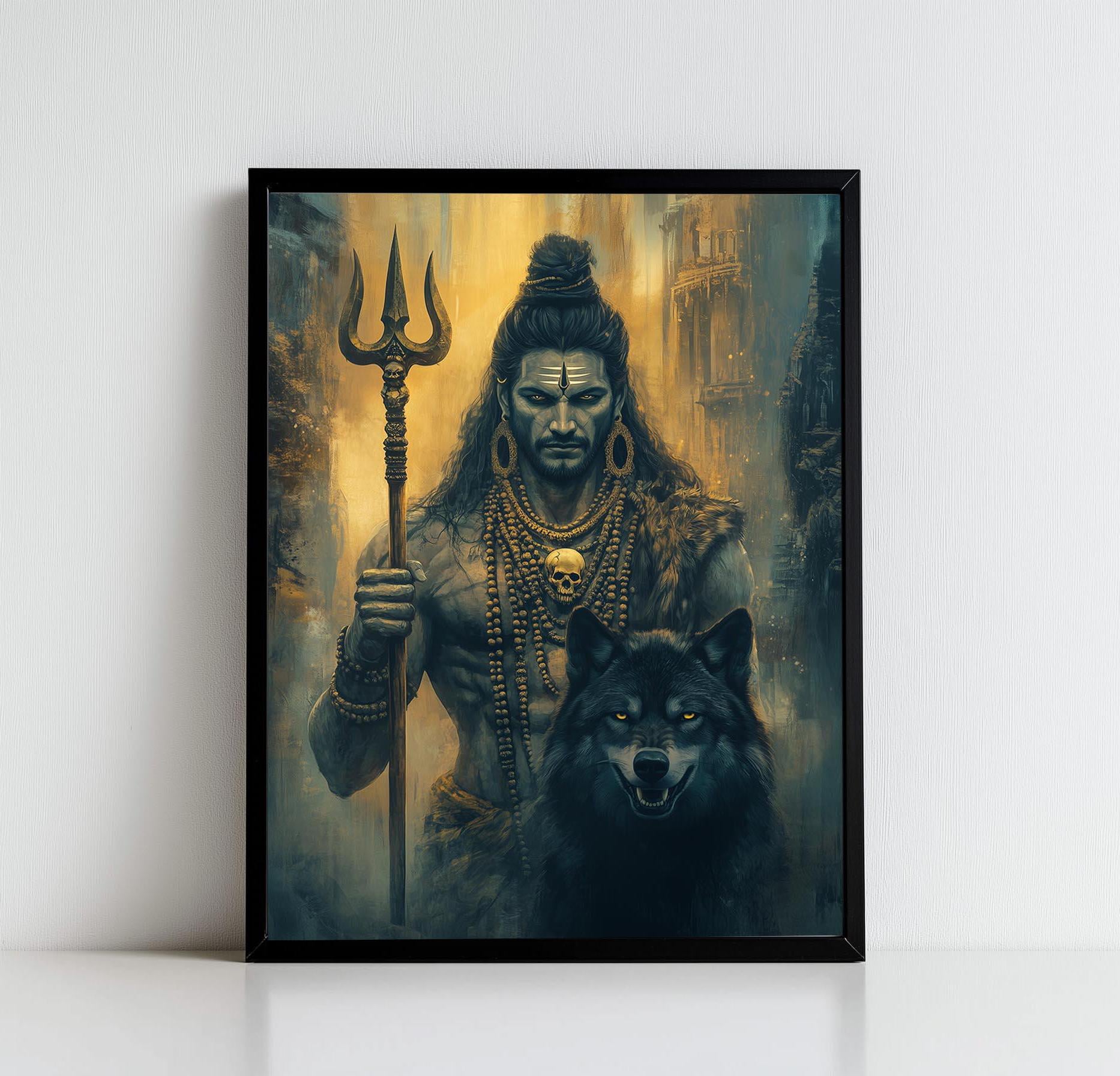 Shiva, God Shiva, Shiva With Wolf, Hindu God, Shiv Art, Indian God ...