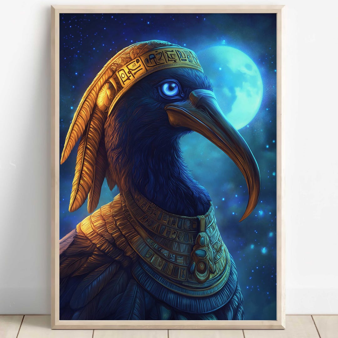 Egyptian God Thoth Print, Thoth Wall Art, Ancient Egyptian Mythology ...