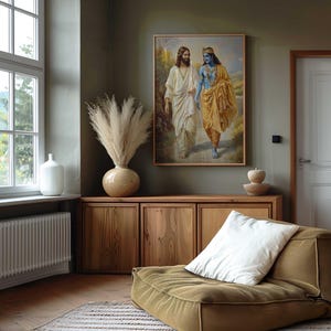 Lord Krishna Meets With Jesus Christ, Jesus Walking Along With Krishna ...