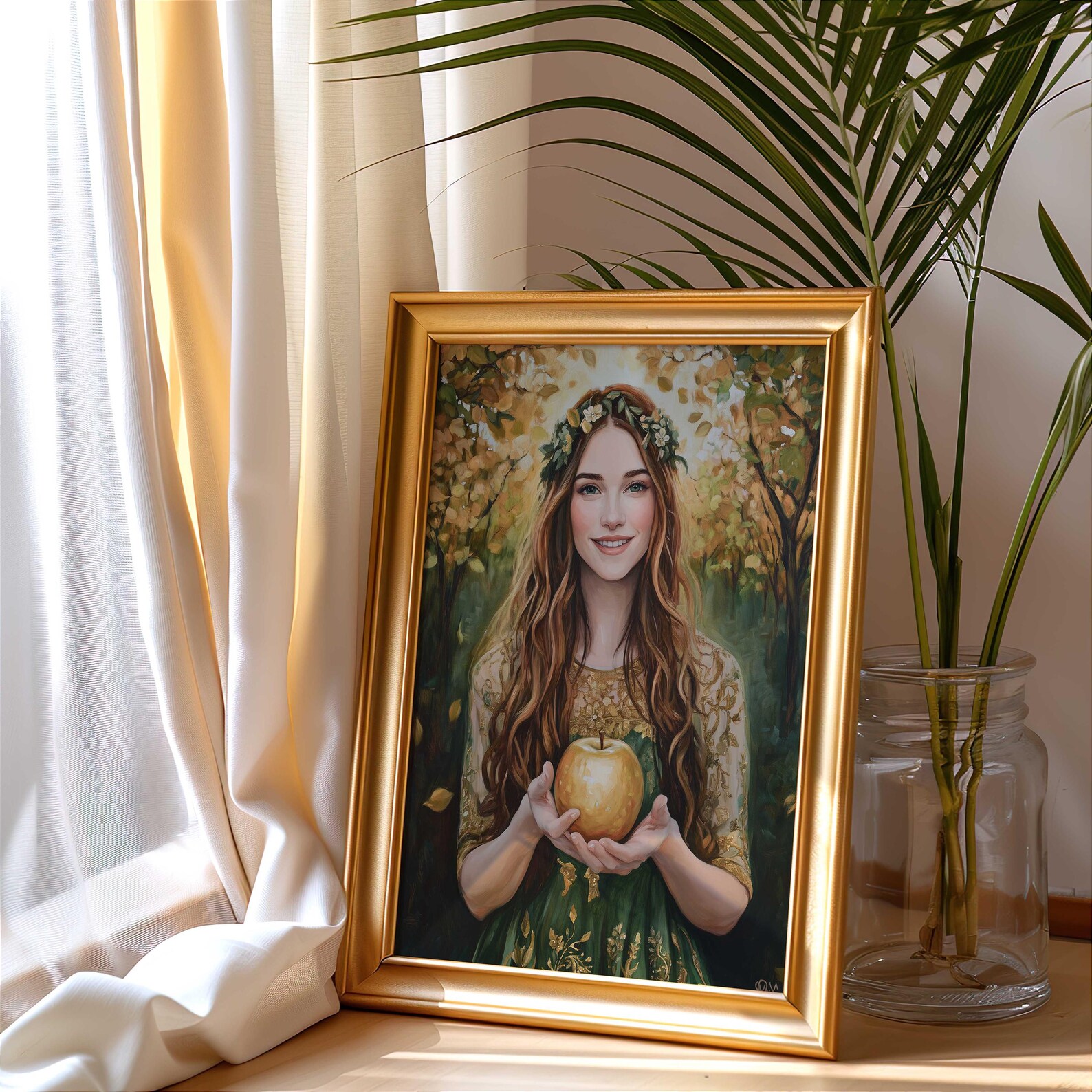 Idunn Wall Art, Norse Mythology Decor, Viking Goddess Artwork, Goddess ...