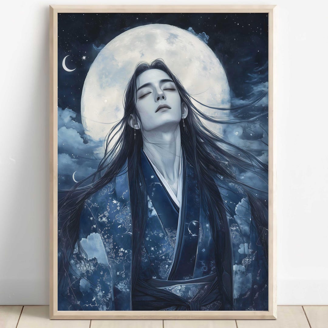 Tsukuyomi Print, Tsukuyomi Art, Tsukuyomi God, Japanese Moon God ...