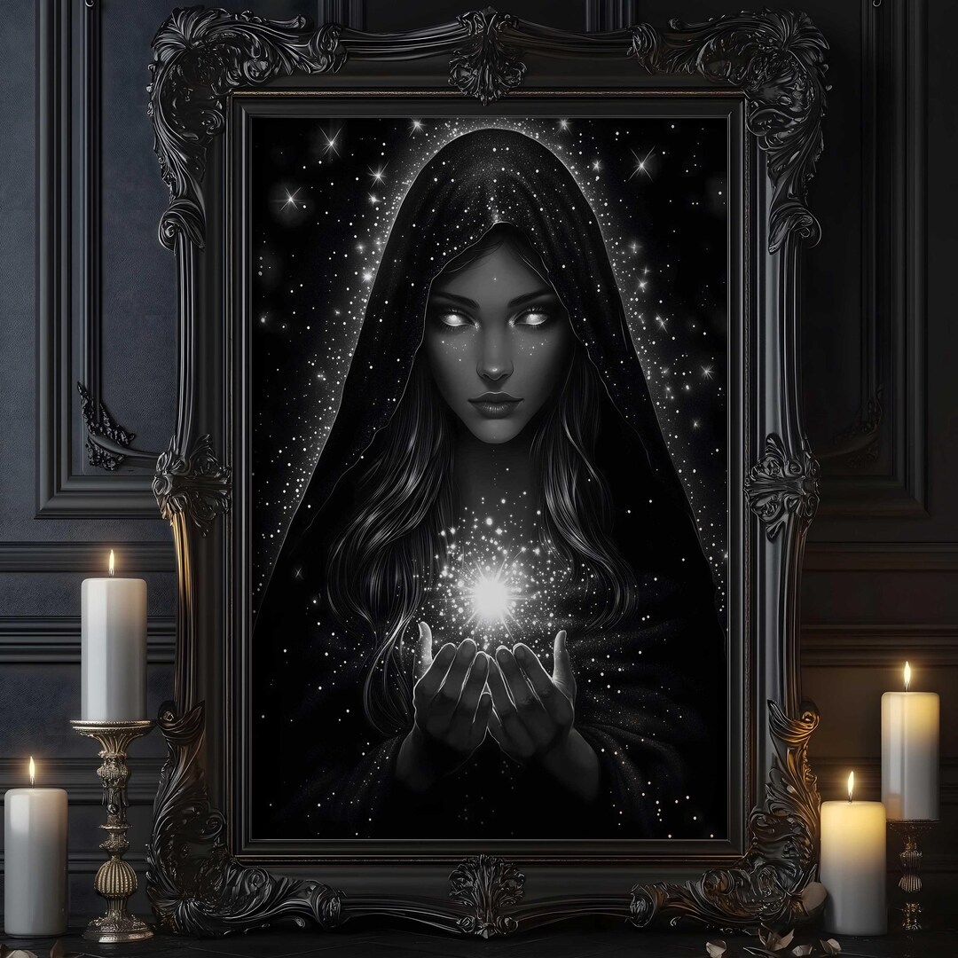 Nyx Wall Art, Greek Goddess of the Night Sky, Nyx Canvas, Mythology ...
