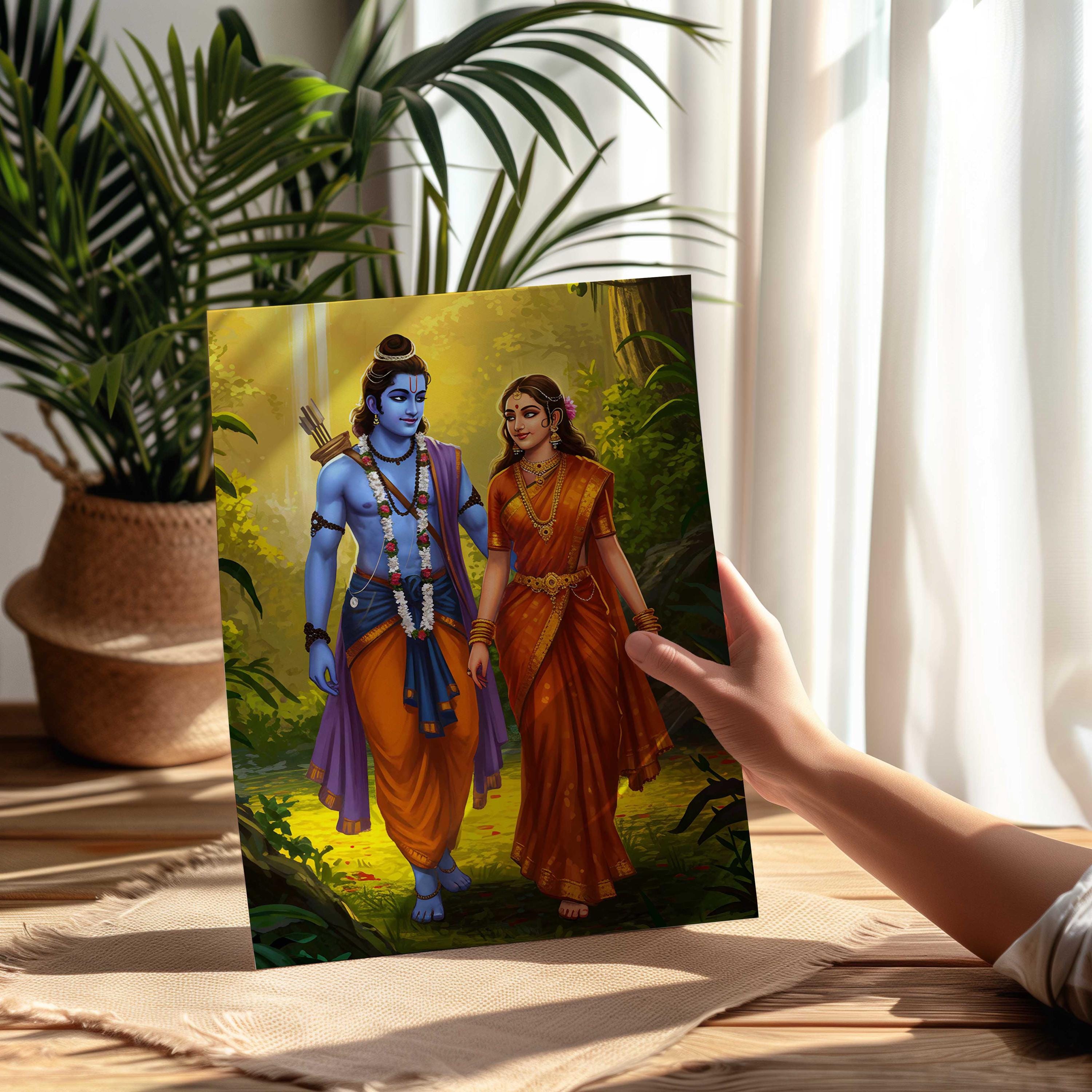 Ram and Sita, Lord Rama, Hindu God Wall Art, Ram, Rama, Indian God ...