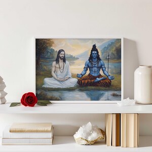 Lord Shiva Meditating With Jesus Christ, Jesus Meditating Along With ...