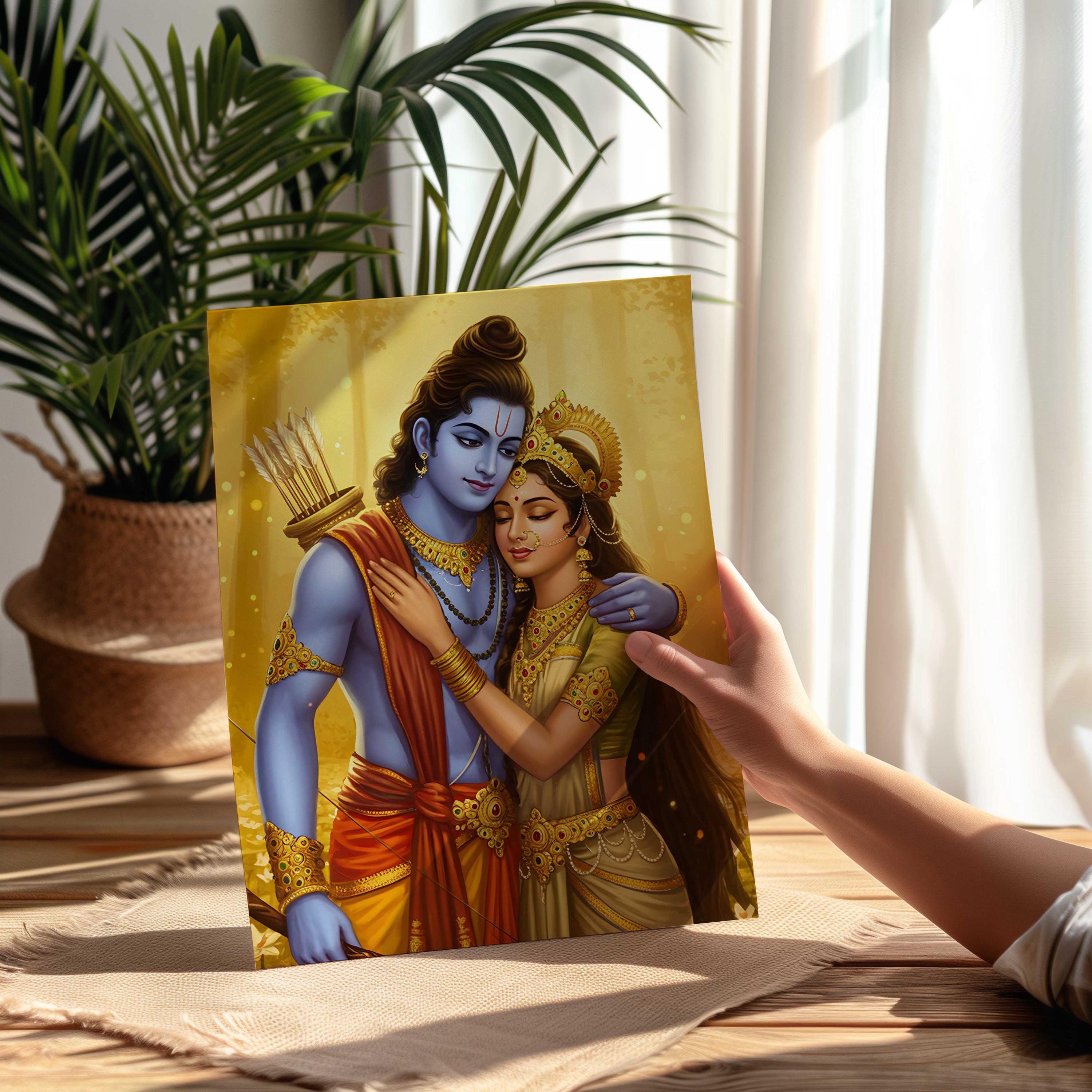 Ram and Sita, Lord Rama, Hindu God Wall Art, Ram, Rama, Indian God ...