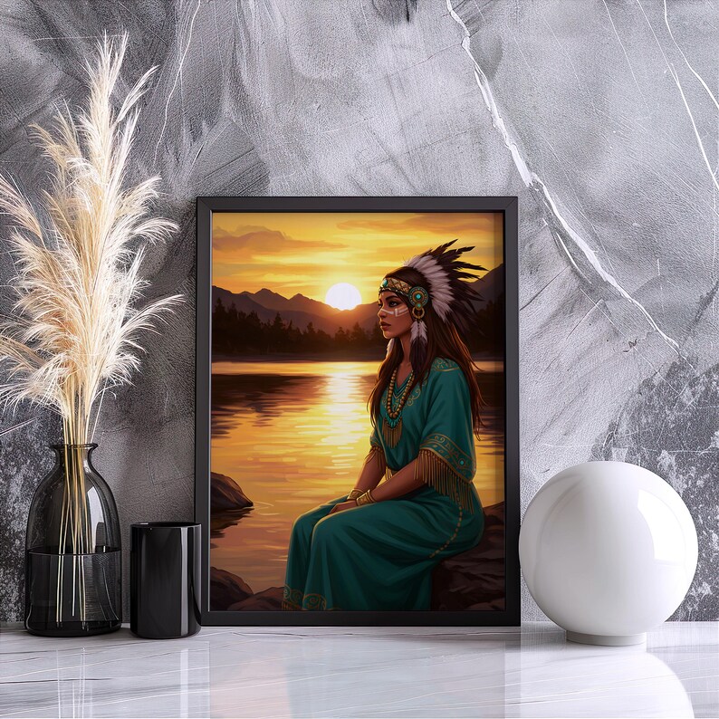 Aztec Wall Art, Chalchiuhtlicue Art, Aztec Goddess of Water Decor ...
