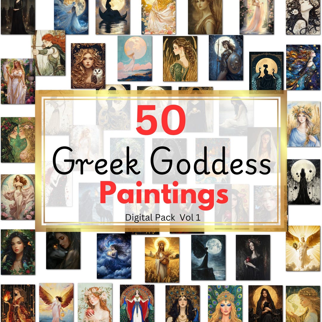 50 Greek Goddesses Bundle, Athena, Nyx, Selene, Artemis, Aphrodite ...