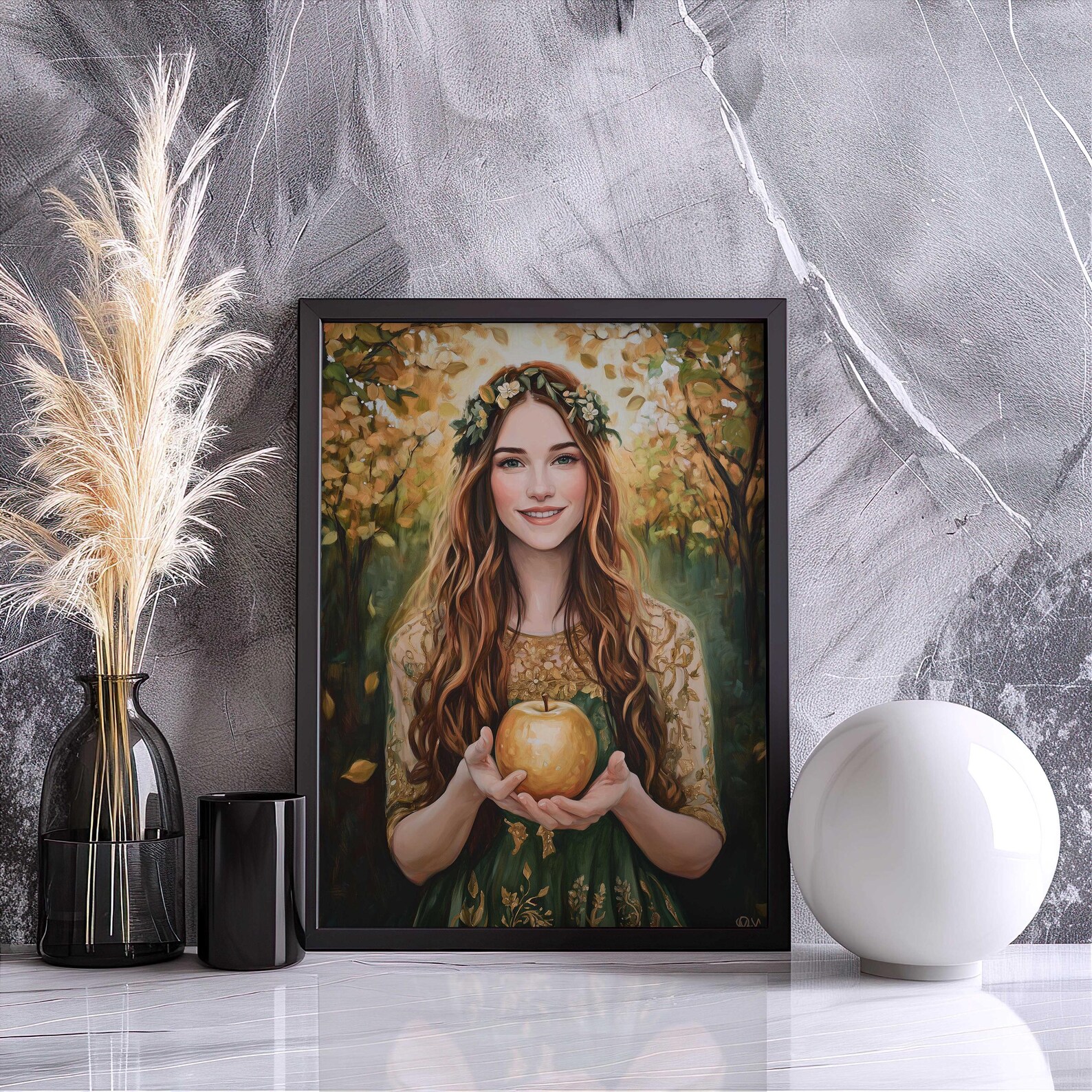 Idunn Wall Art, Norse Mythology Decor, Viking Goddess Artwork, Goddess ...