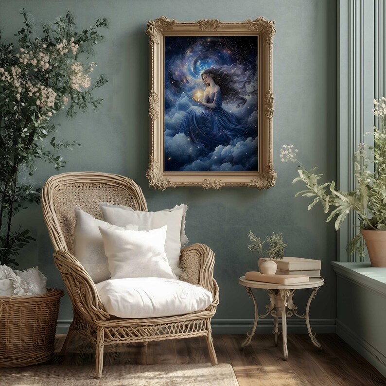 Asteria Wall Art, Greek Goddess of Stars, Art Nouveau Decor, Mythology ...