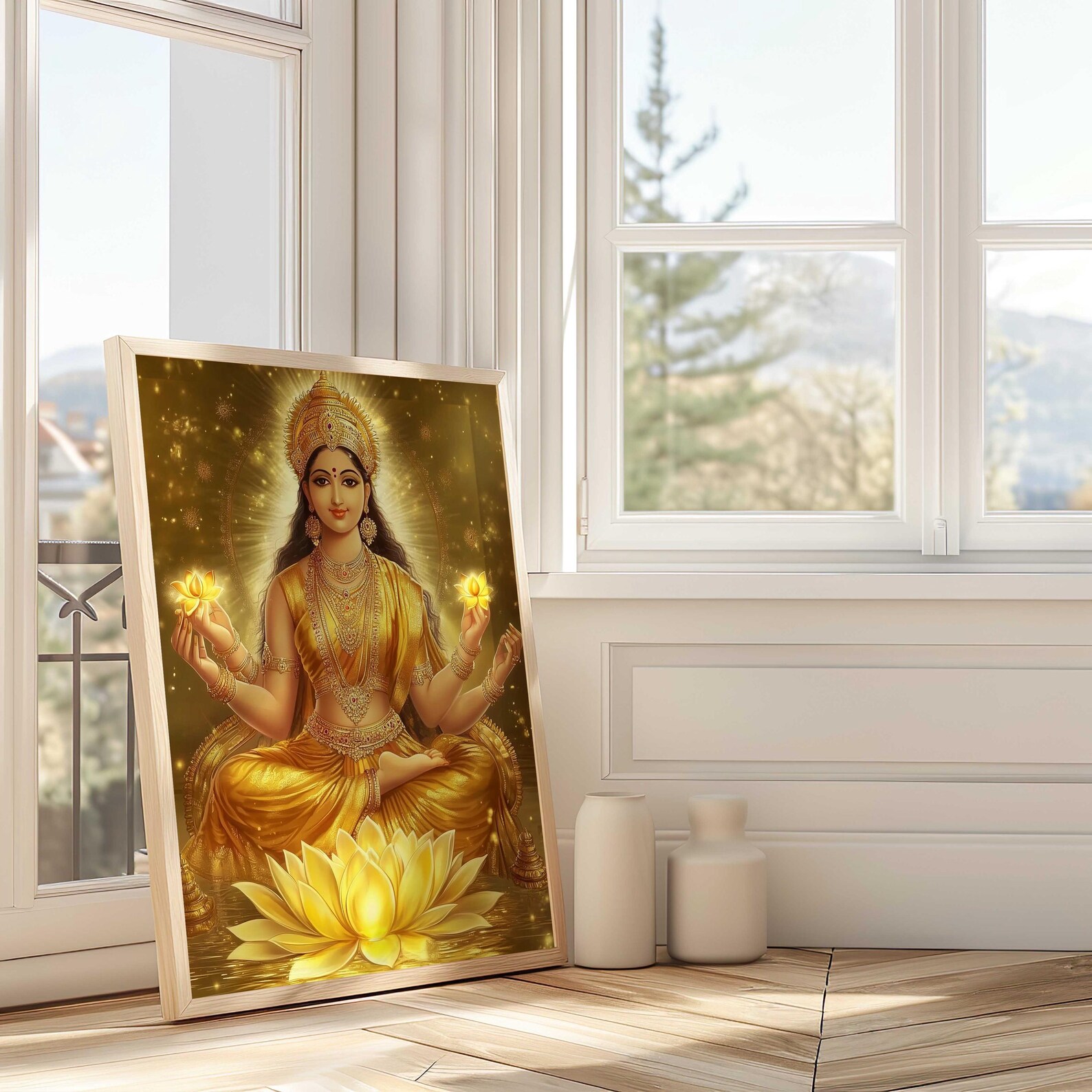 Lakshmi, Goddess of Wealth, Goddess Lakshmi, Lakshmi Art, Hindu Goddess ...