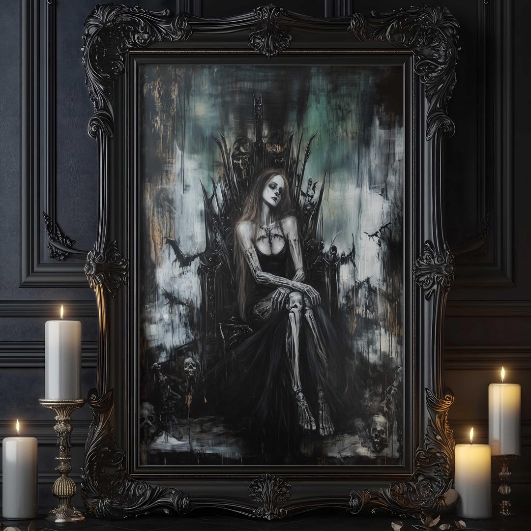 Hel Wall Art, Norse Mythology Decor, Viking Goddess Artwork, Goddess of ...