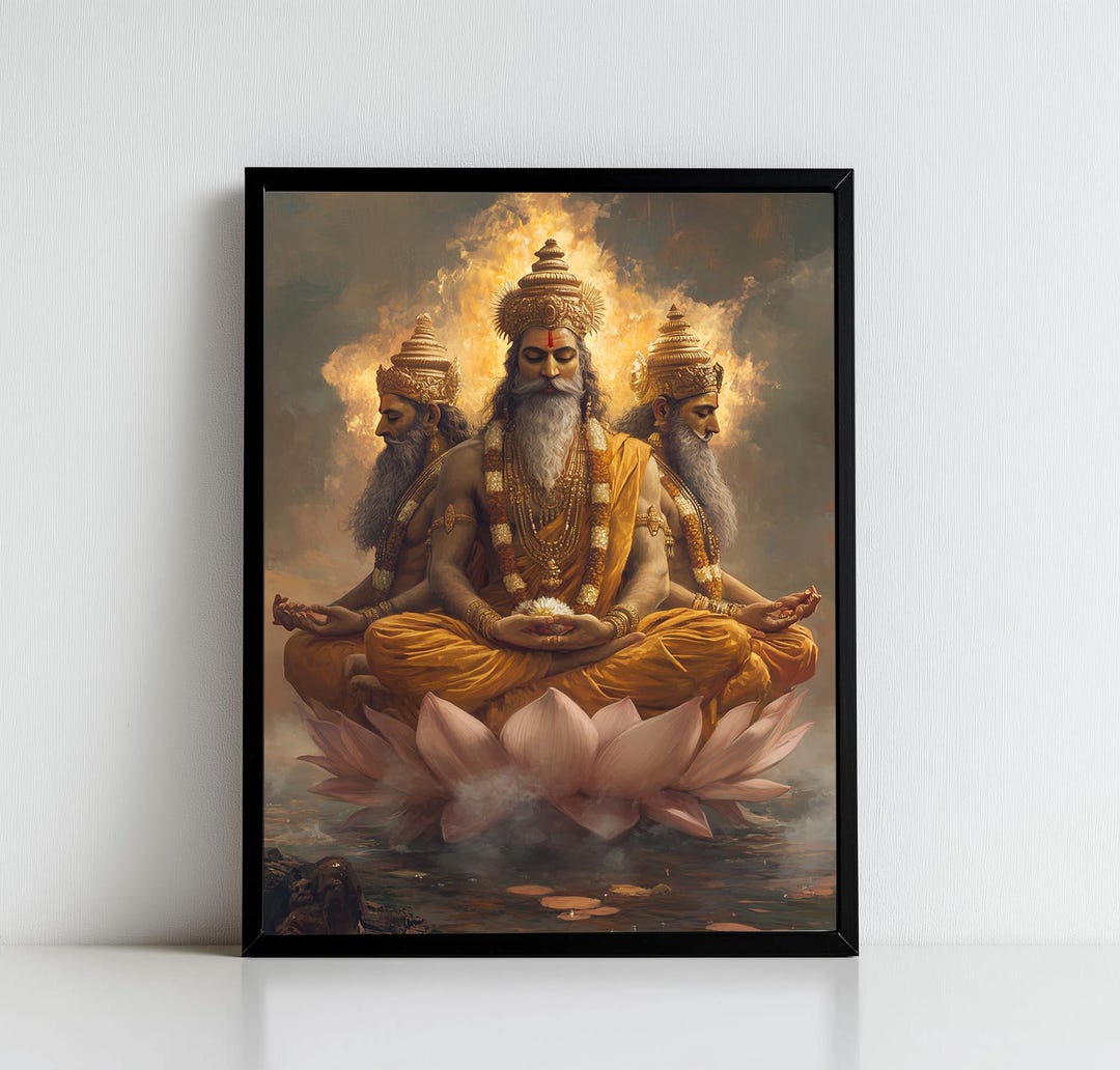Brahma, Hindu God Wall Art, Hindu God Brahma, Indian God, Digital Print ...
