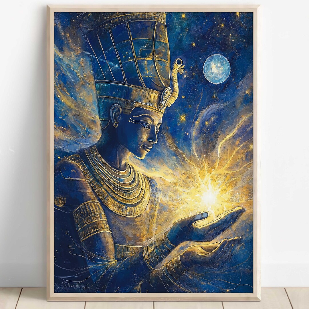Egyptian God Ptah Print, Ptah Wall Art, Ancient Egyptian Mythology ...