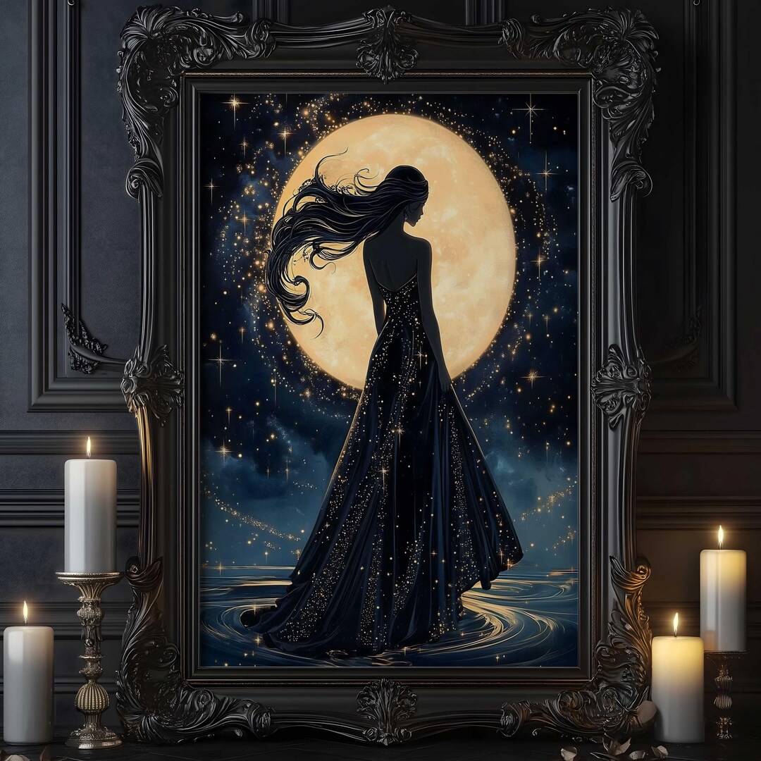 Nyx Wall Art, Greek Goddess of the Night Sky, Nyx Canvas, Mythology ...